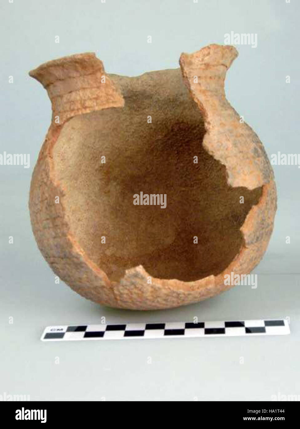 The Grand Canyon National Park displays Tusayan corrugated pottery, an ...