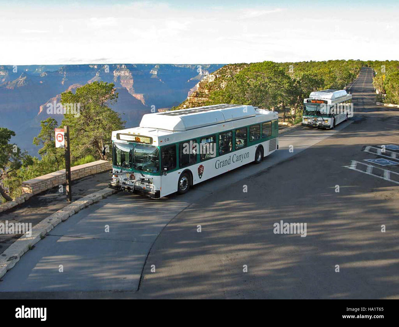 Shuttle buses at Hermits Rest in Grand Canyon National Park provide ...