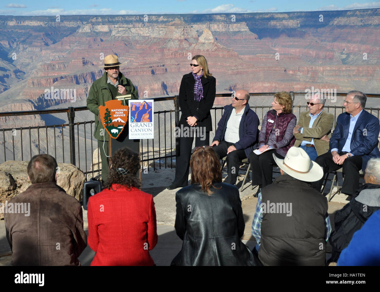 The dedication of Mather Point Landmark at the Grand Canyon National ...