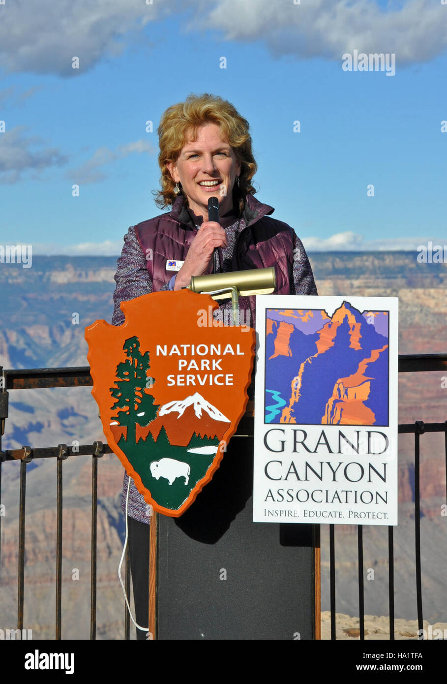 The Mather Point landmark at Grand Canyon National Park was dedicated ...