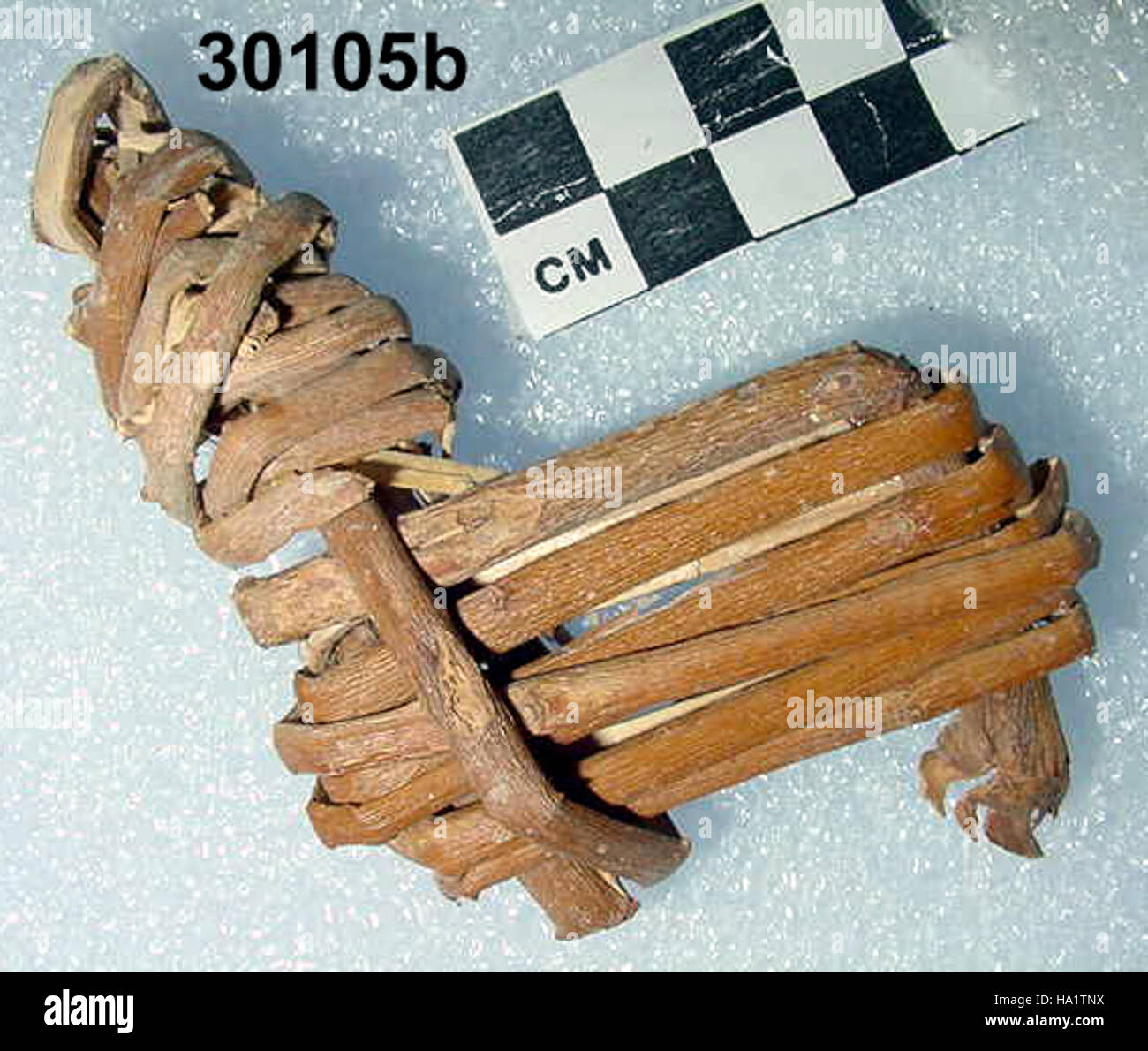A Split-Twig Figurine, a significant archaeological find, is displayed ...