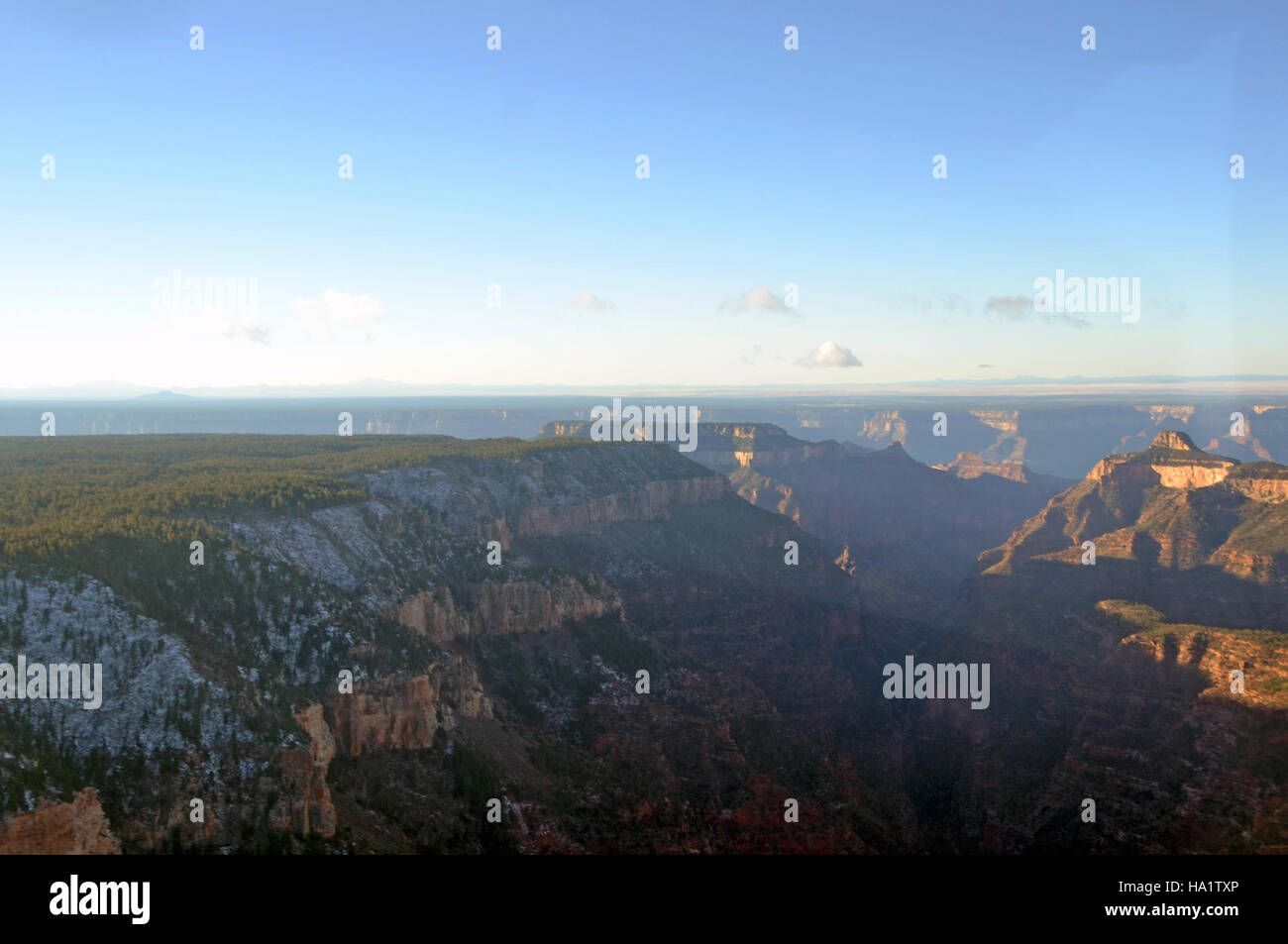 Aerial view of the Grand Canyon showcasing Tiyo Point and Shiva Temple ...