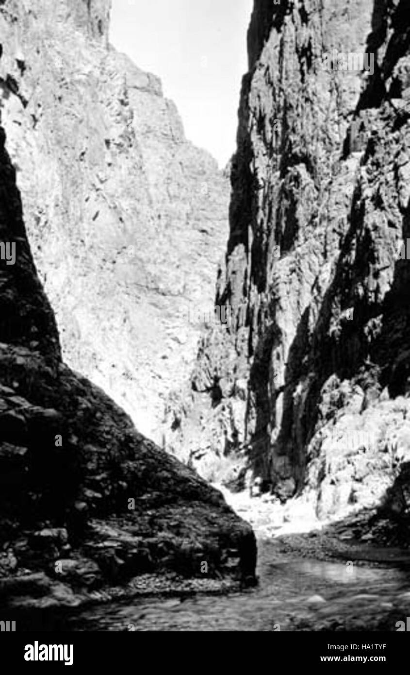 This historic image captures the view of Bright Angel and Phantom ...