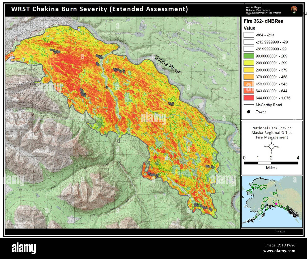 The Chakina Fire Severity Map provides detailed information on the ...