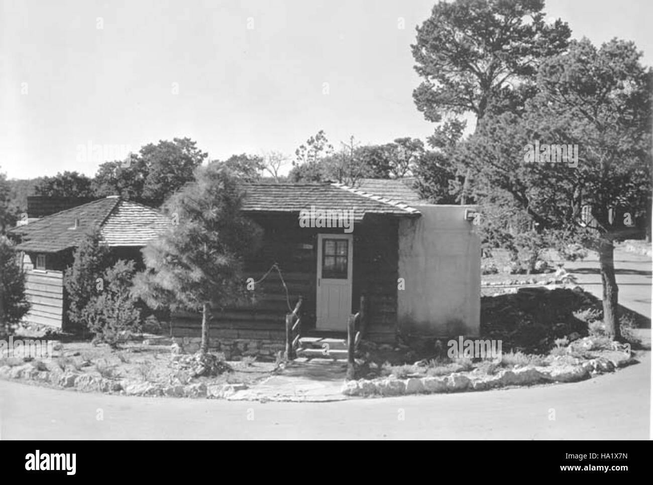The Bright Angel Lodge, built in 1936, is an iconic structure located ...
