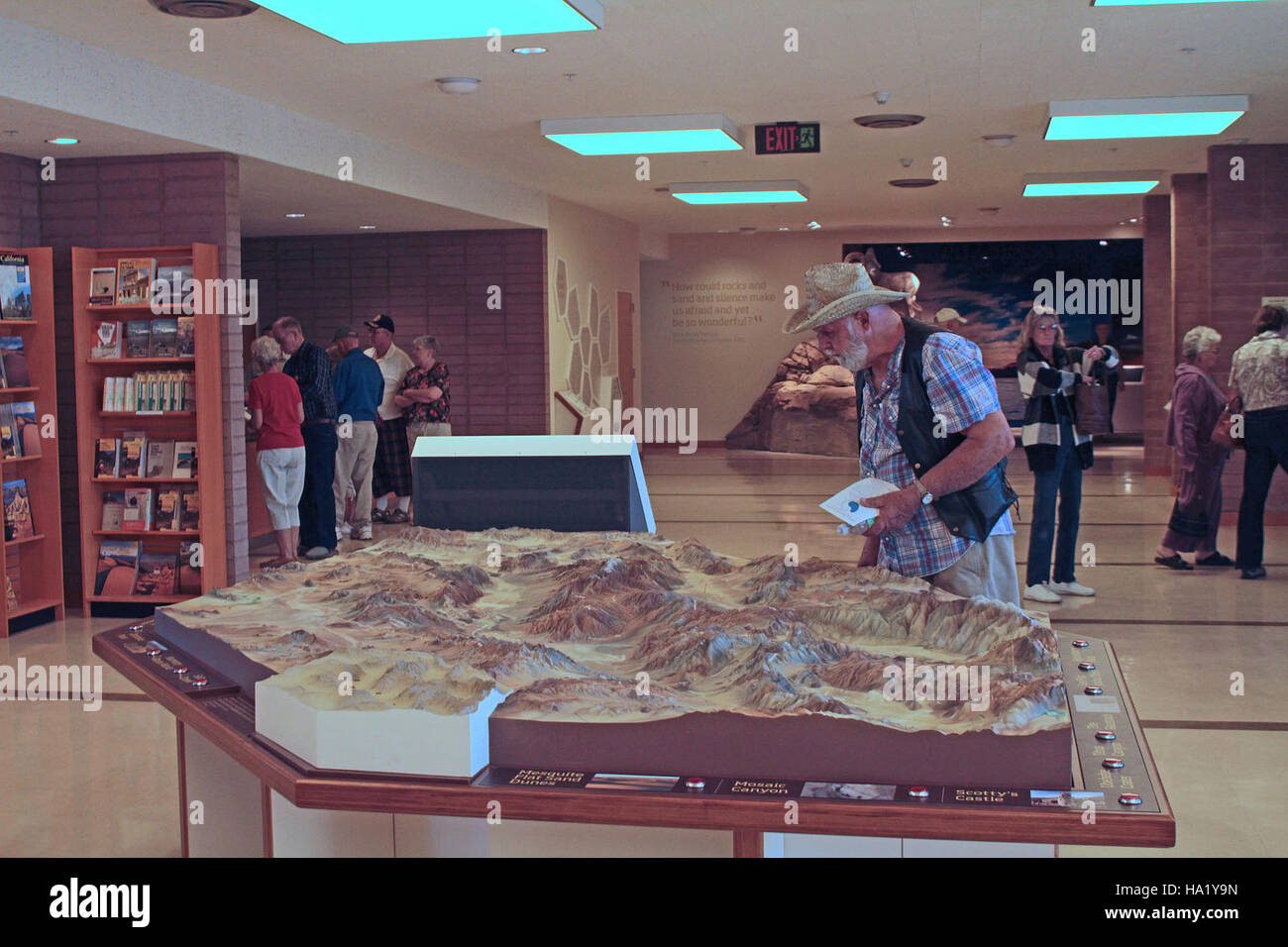A 3D relief map displayed at the Death Valley National Park Visitor ...