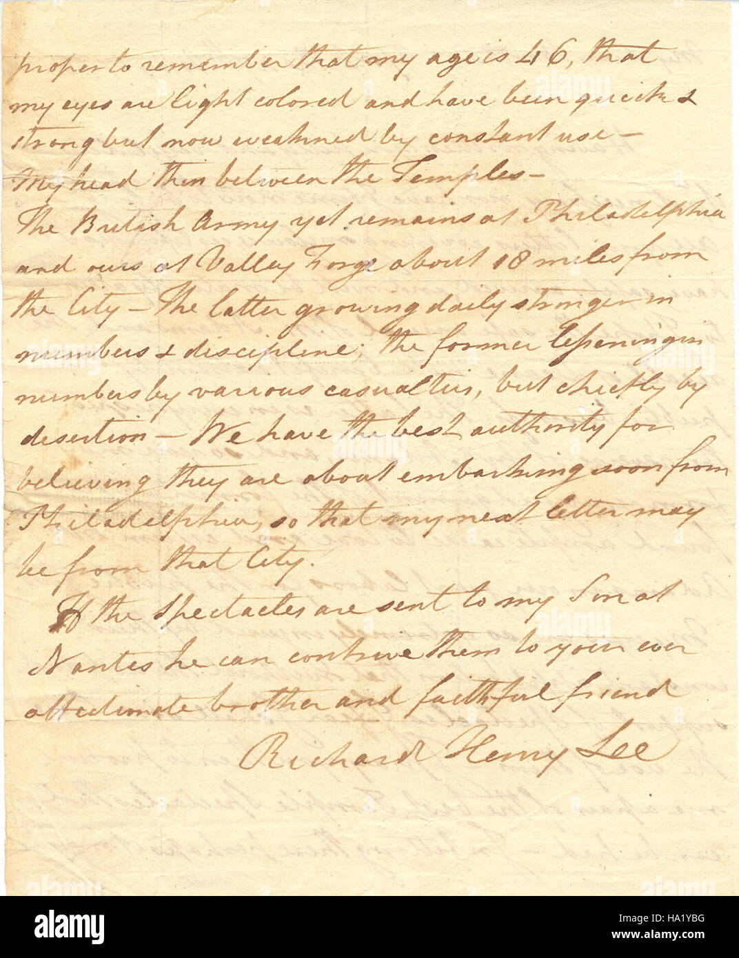 This letter from Richard Henry Lee to his brother Arthur, dated during ...