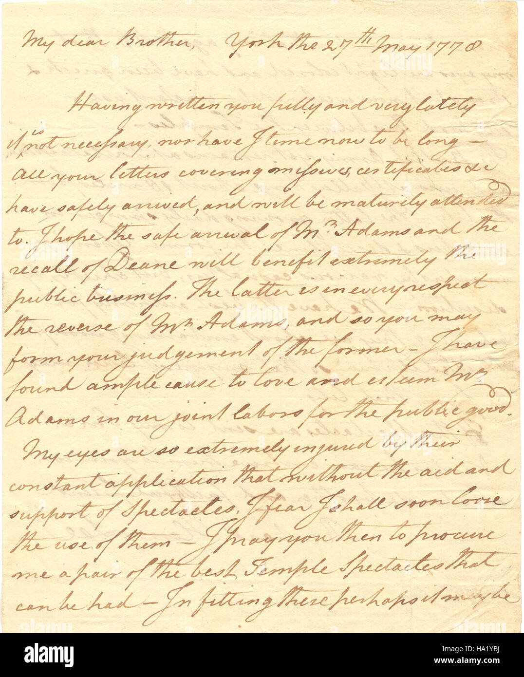 A historical letter from Richard Henry Lee to his brother Arthur Lee ...