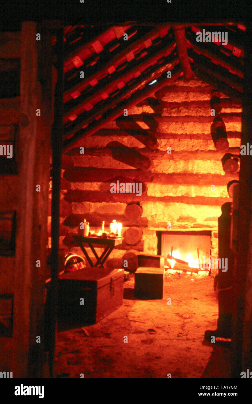 A serene campfire glow at Valley Forge National Park, offering visitors ...