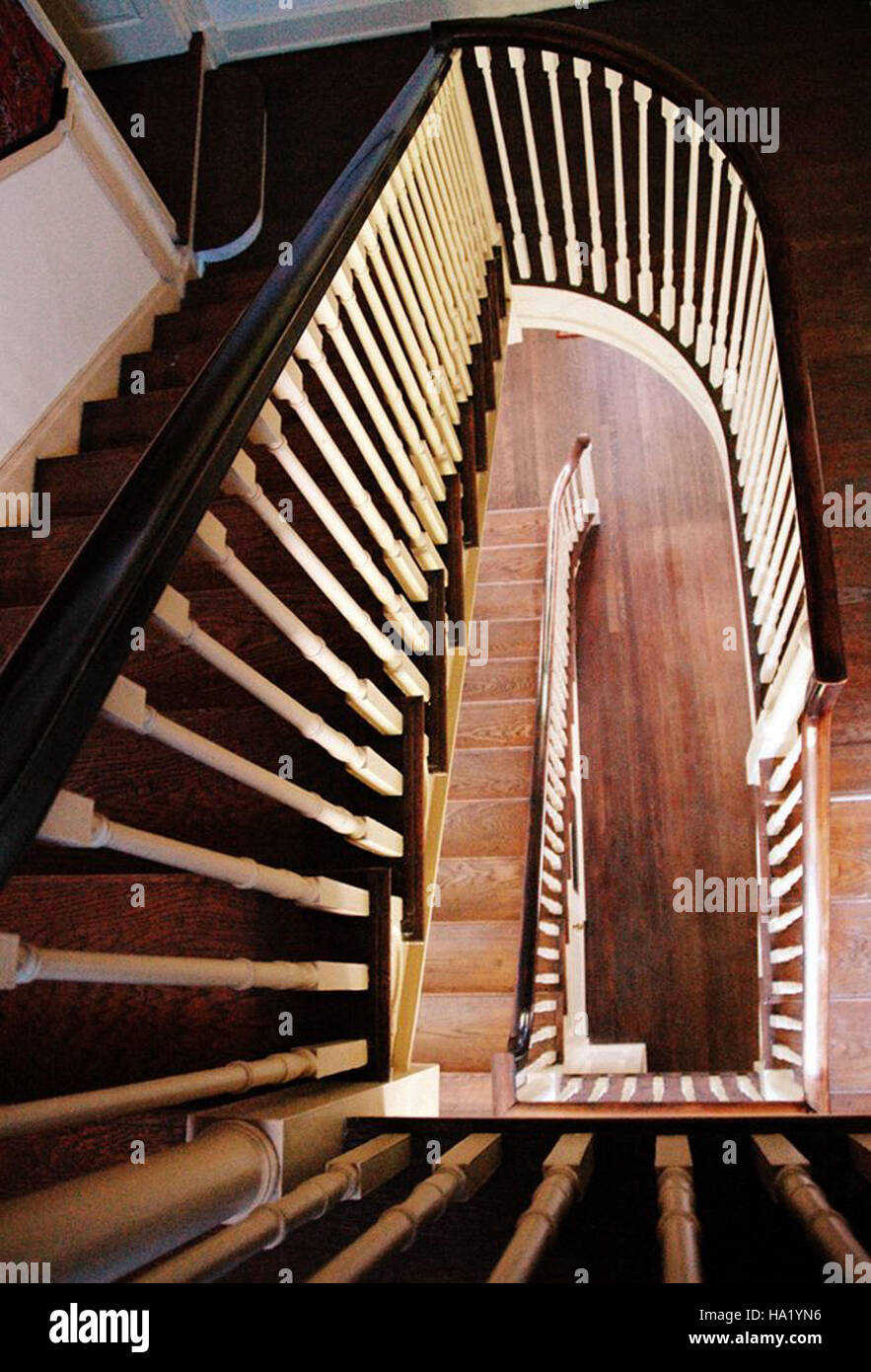 The stairway at the library in Valley Forge National Historical Park is ...