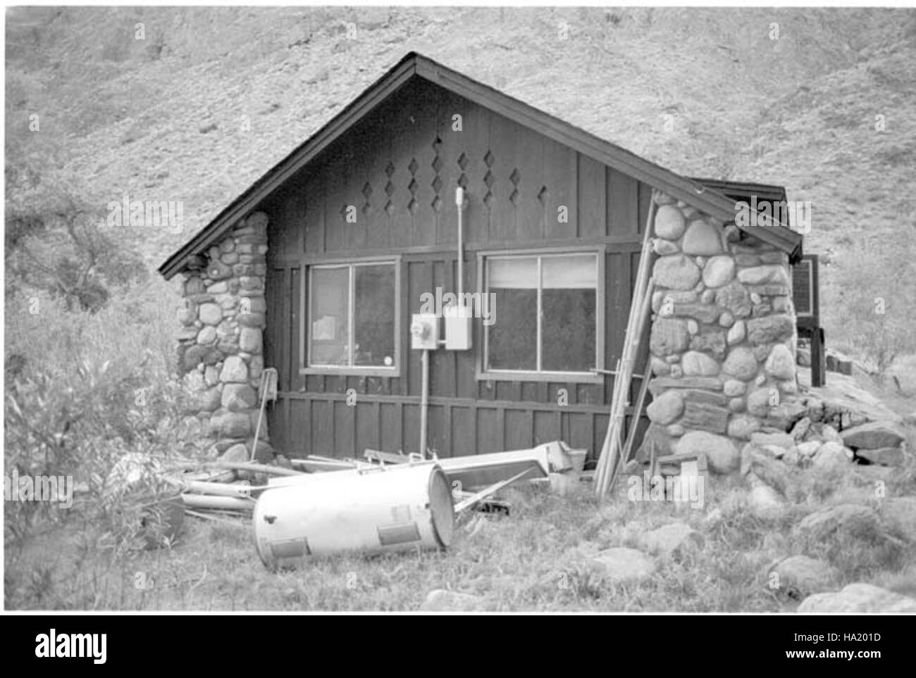 This image shows the historic Phantom Ranch Trail Crew Bunkhouse at ...