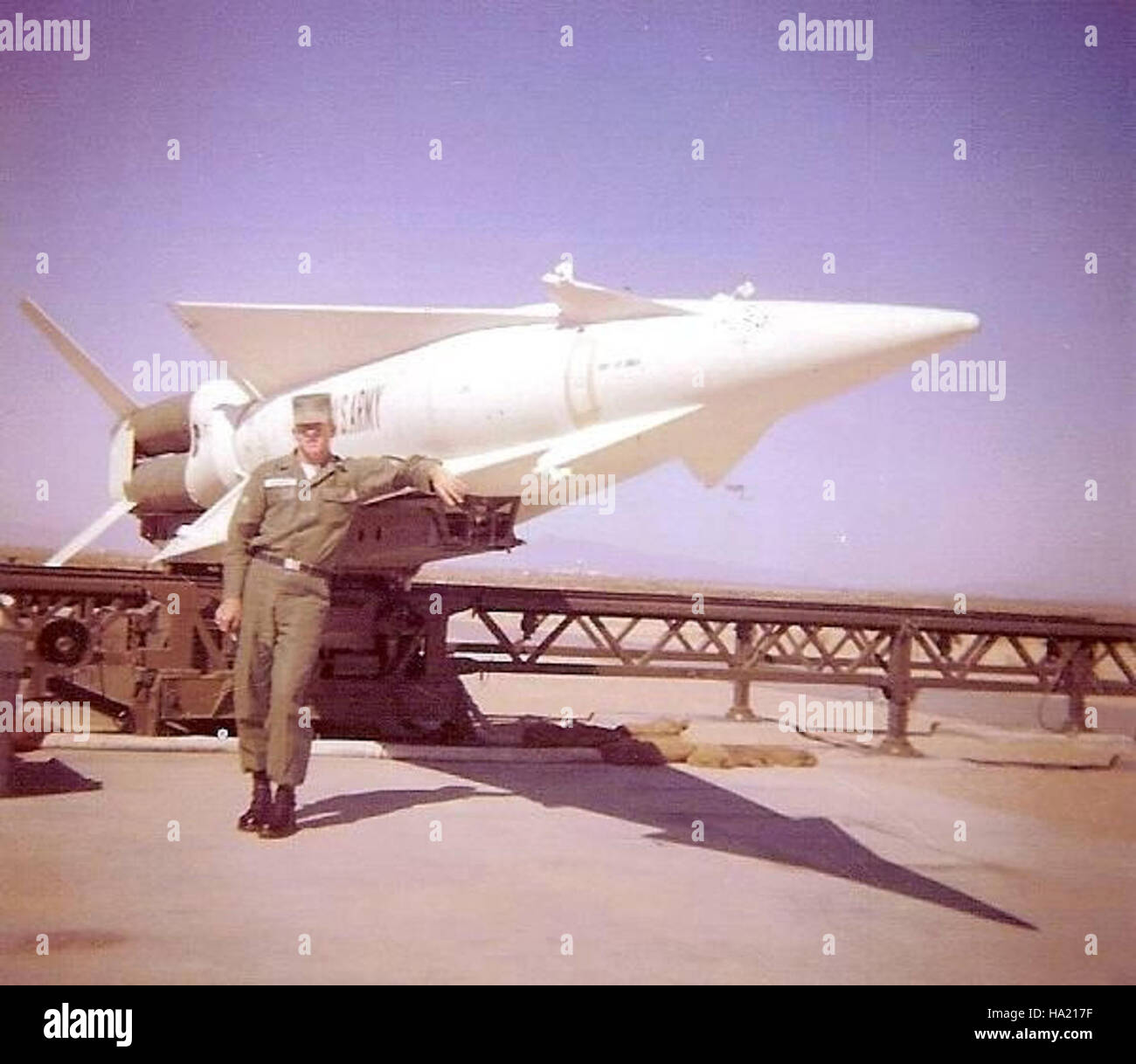 A historical photo from the 1970s shows a Nike Hercules missile site ...