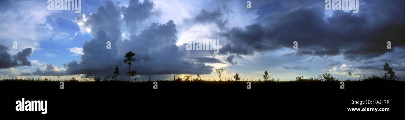 A storm moves through Everglades National Park, illustrating the ...