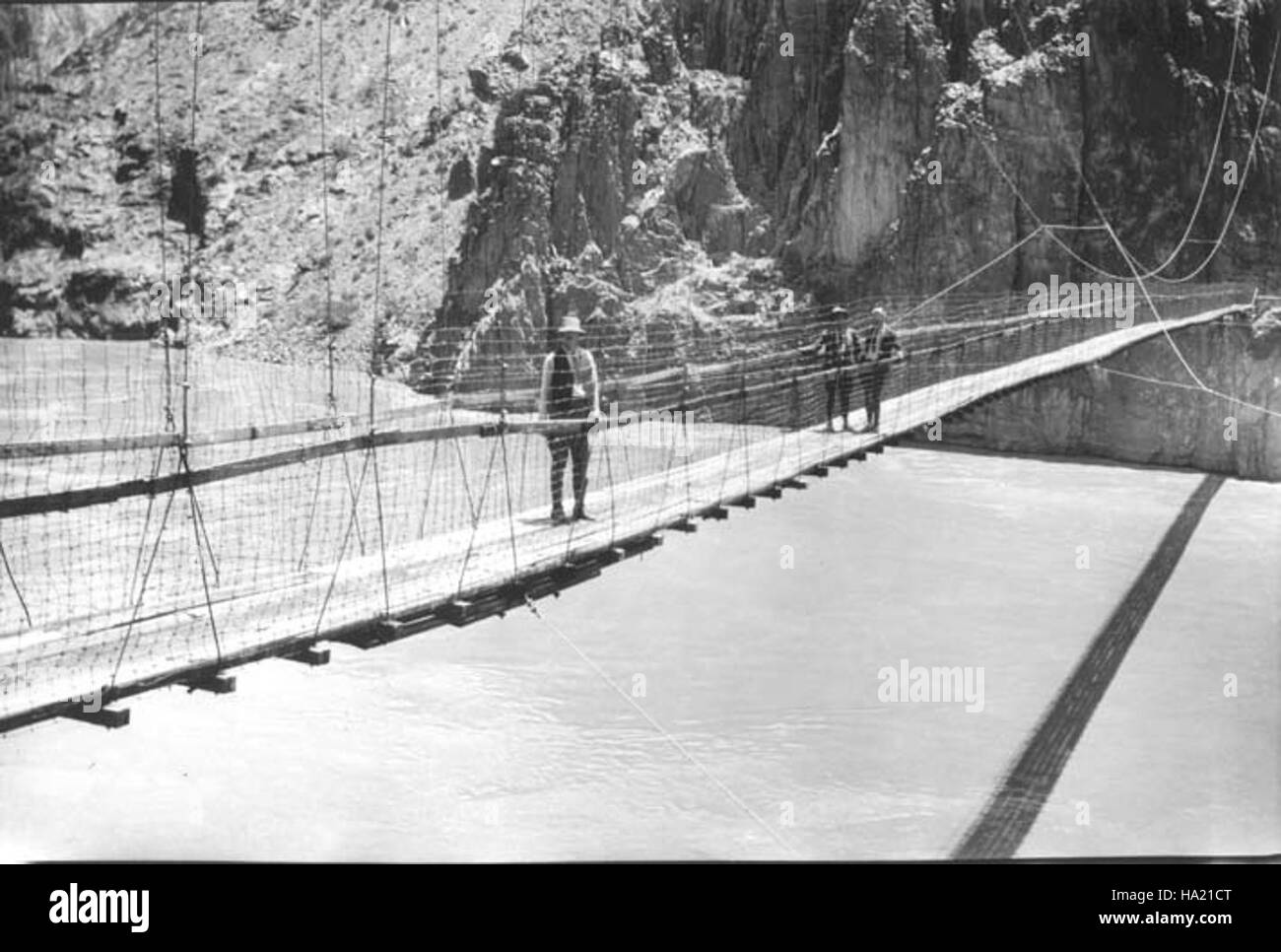 The Phantom Ranch Suspension Bridge, built in 1927, is a historical ...