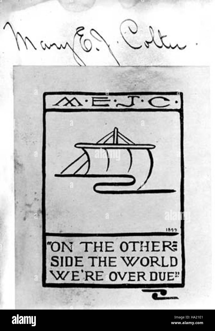 A historic bookplate designed by Mary Colter, showcasing the Grand ...