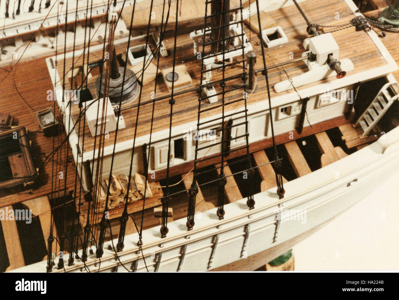 A model of the Kohala, a historic 1901 barkentine ship, is displayed in ...
