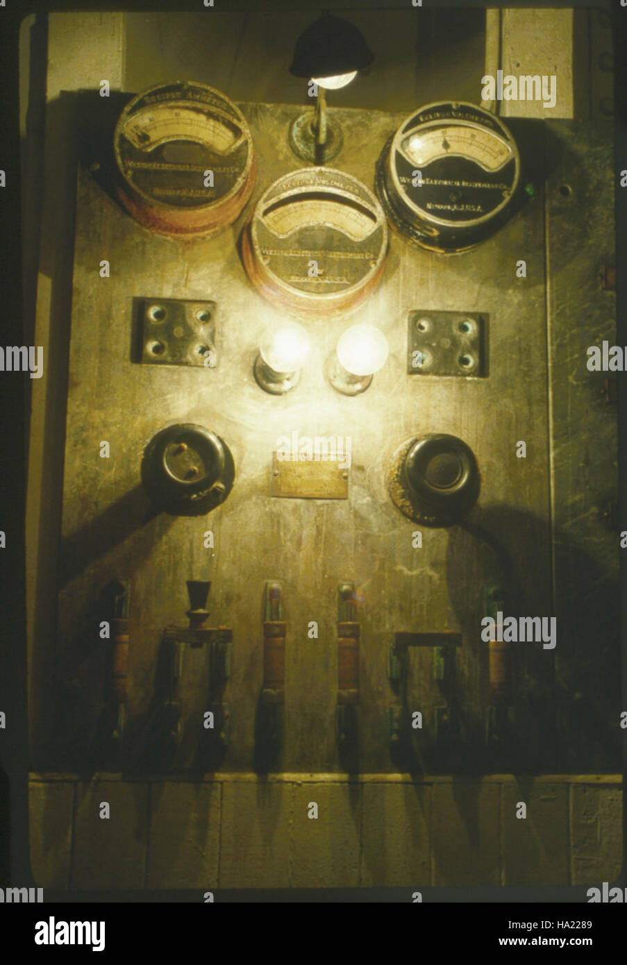 The electrical panel of the Wapama steam schooner, built in 1915 ...