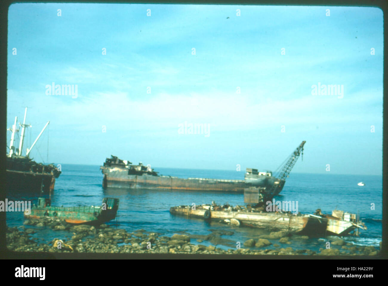 The remains of the 'Dominator,' a cargo vessel built in 1940, were ...