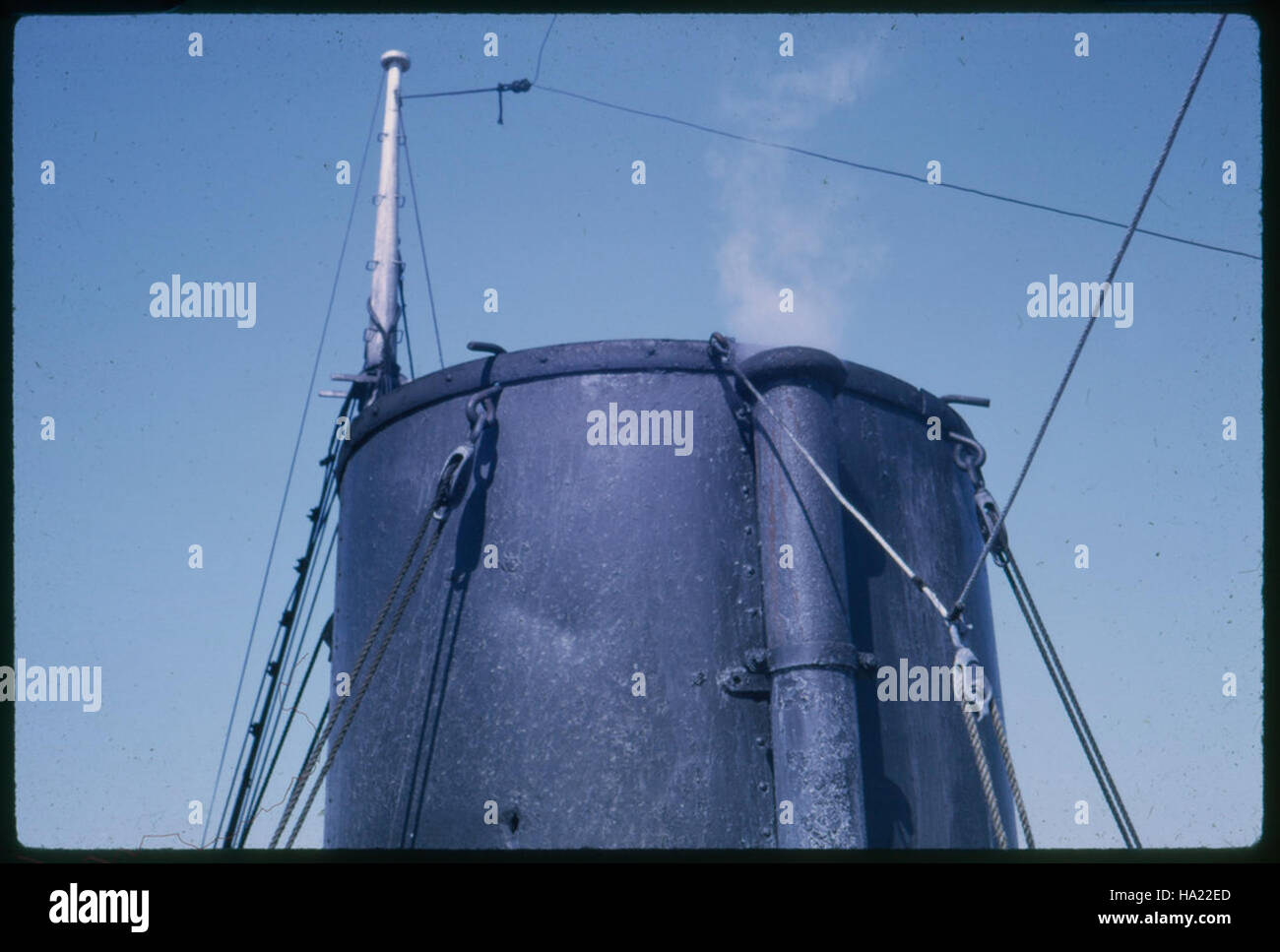 The smokestack of the Eppleton Hall tugboat, built in 1914, is ...