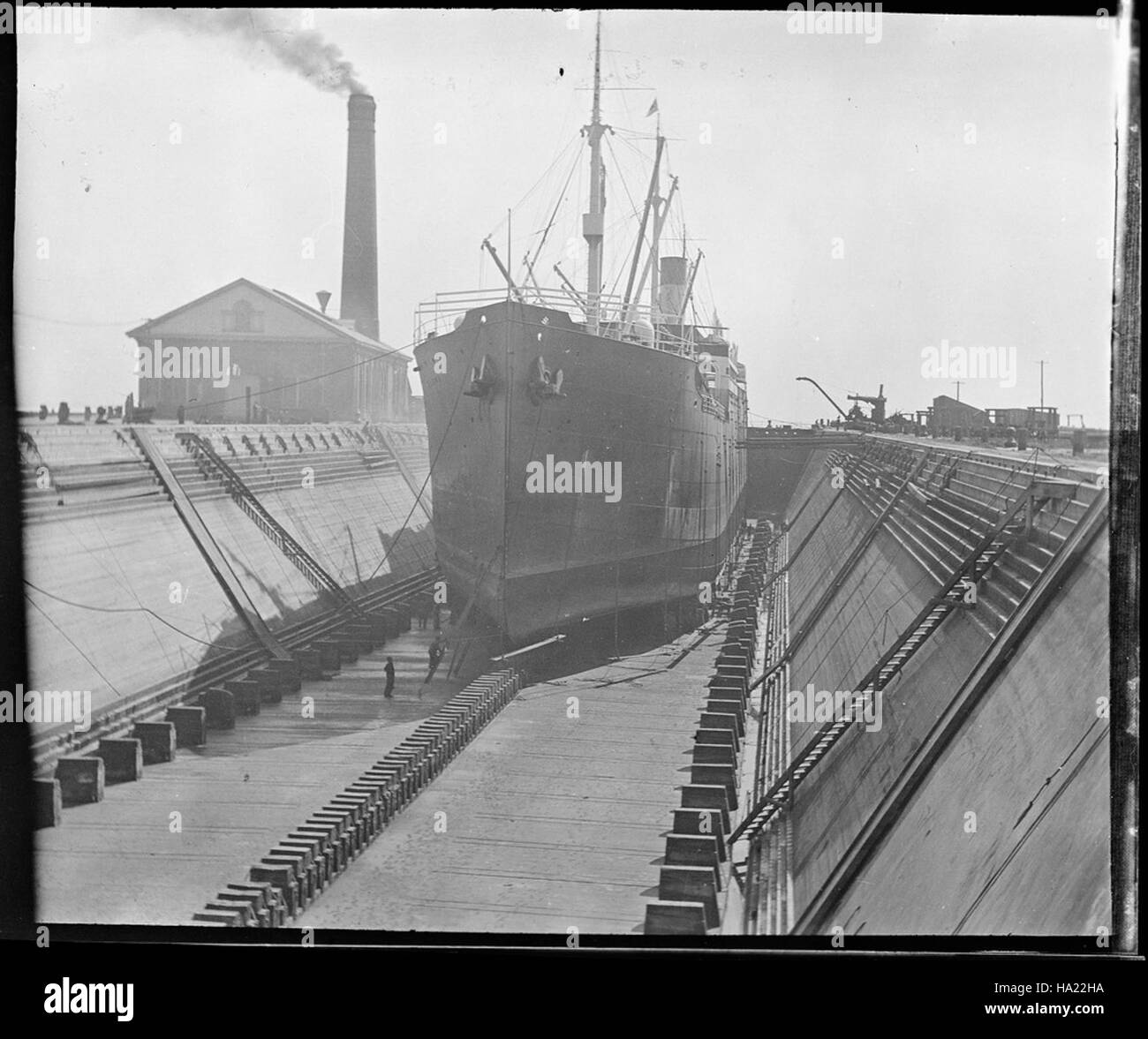 Manoa, a merchant vessel built in 1913, is pictured in drydock at ...