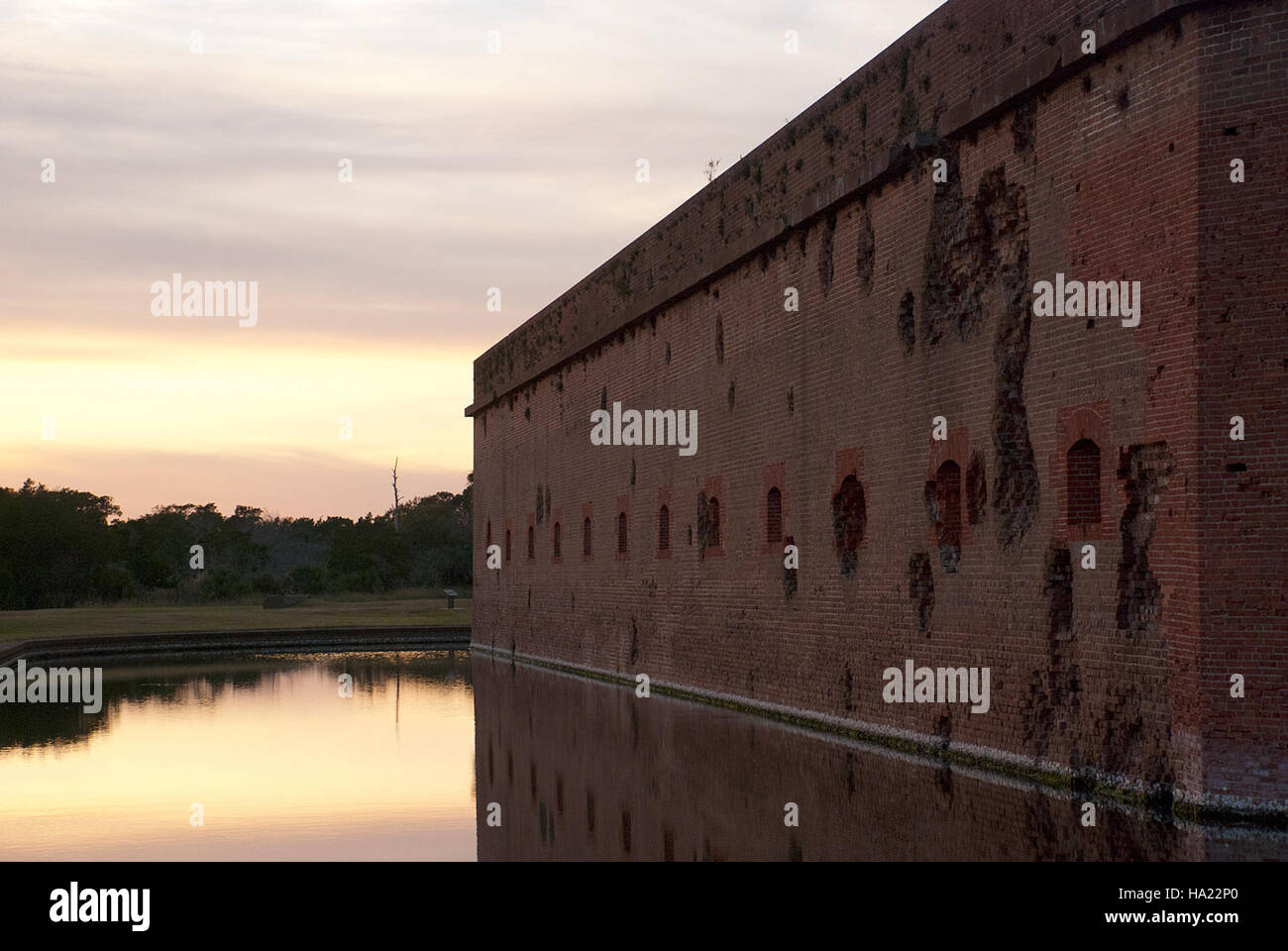 The south face of Fort Pulaski National Monument is shown, highlighting ...
