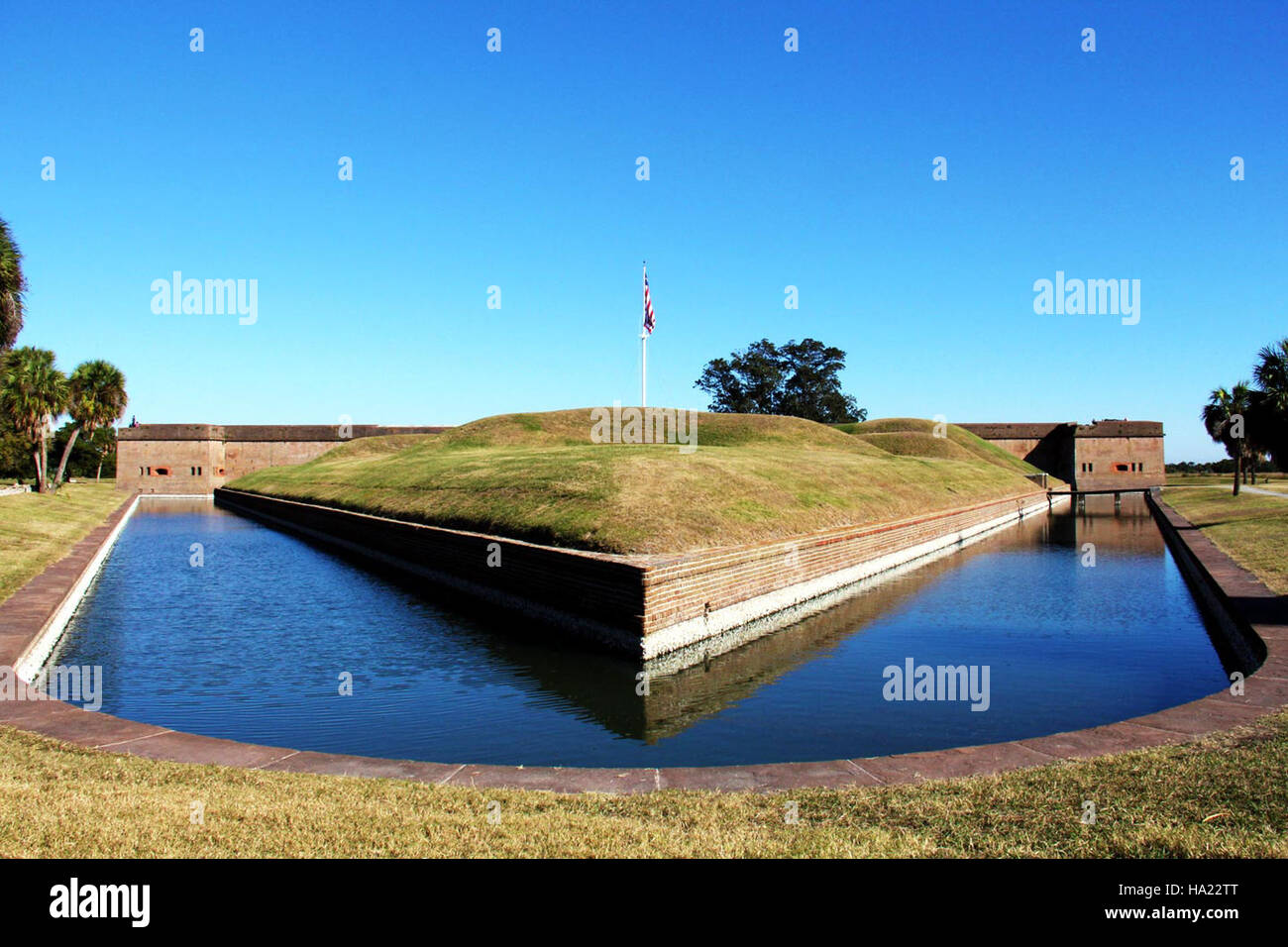 The Demilune is a key feature at Fort Pulaski National Park ...