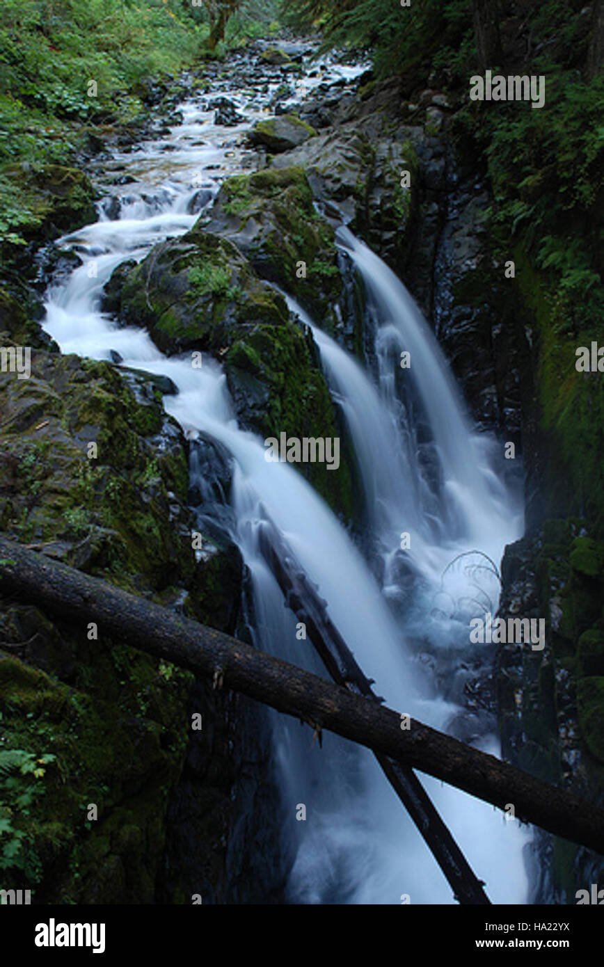 A breathtaking view of Sol Duc Falls in Olympic National Park ...