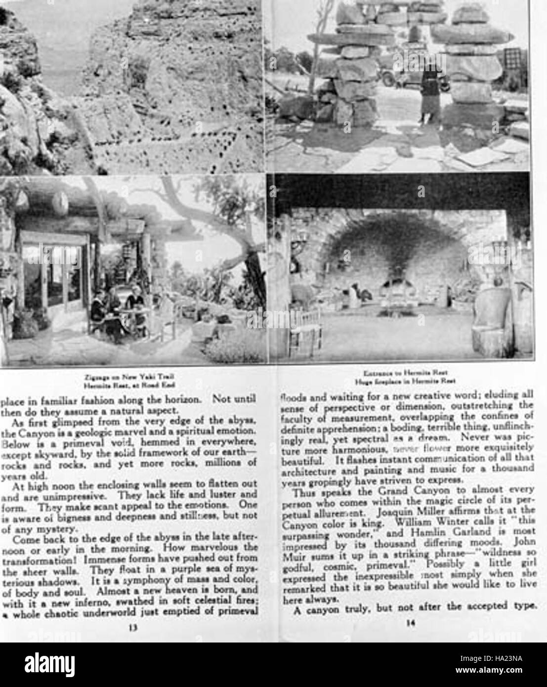 A historic photo of Hermits Rest in the Grand Canyon, taken in 1929 ...