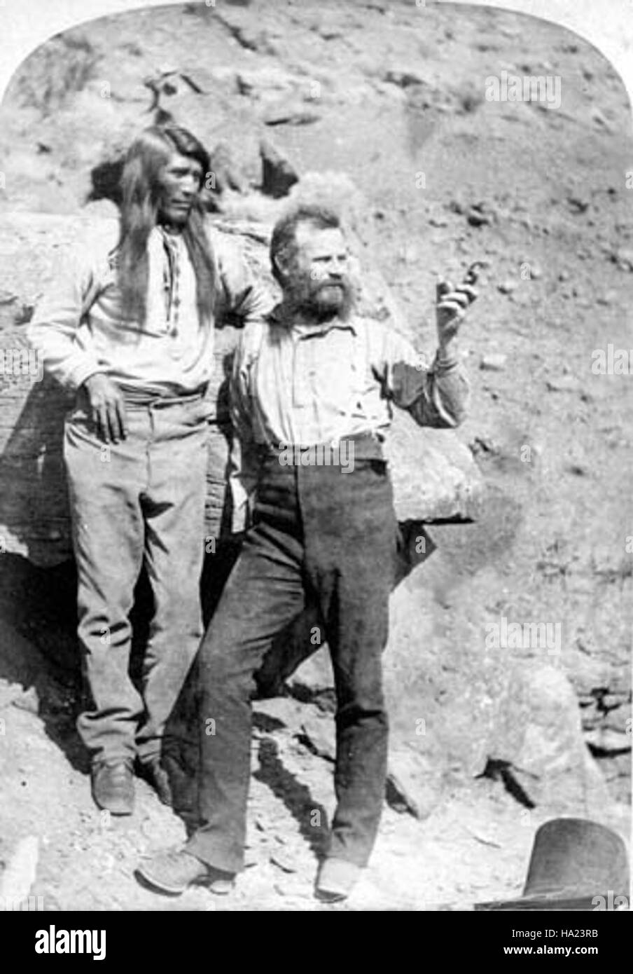 This historical image shows the Powell Expedition of 1873 in the Grand ...