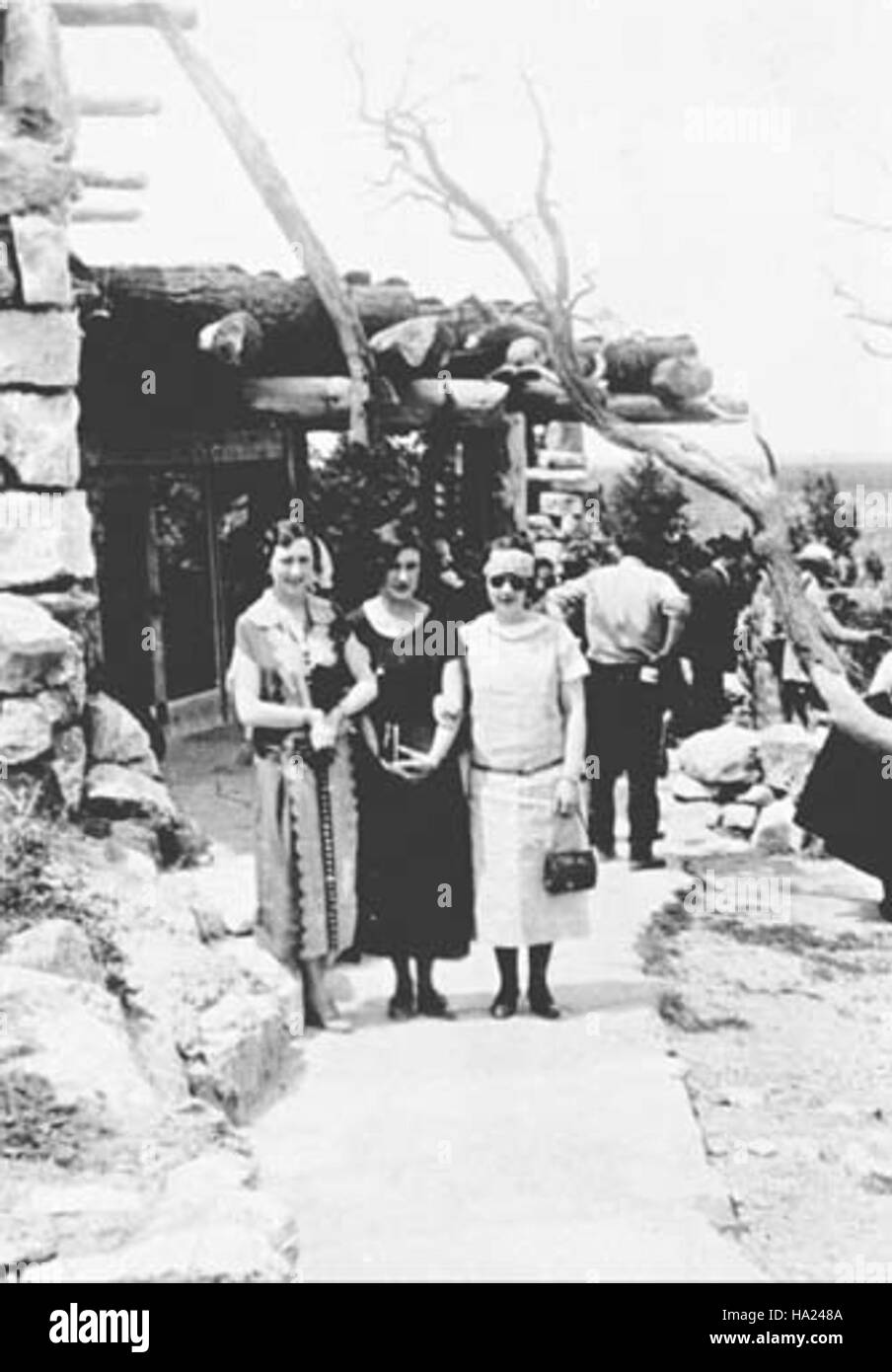 A historical photograph from 1922 shows women tourists at Hermit's Rest ...