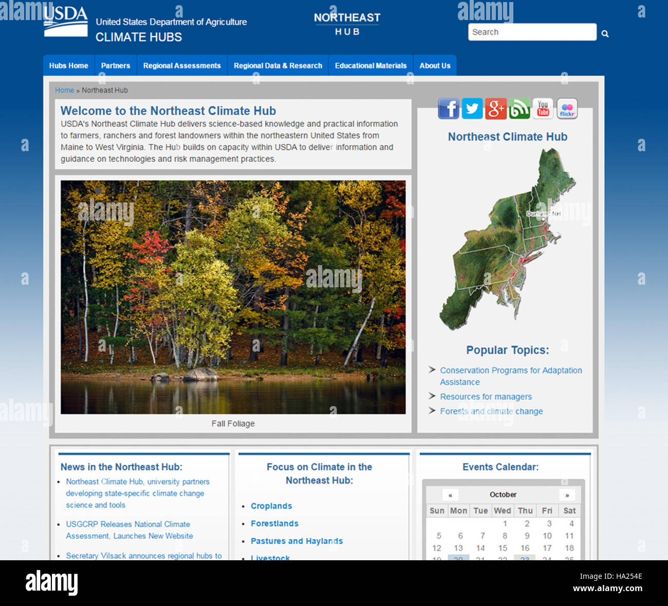A screenshot from the USDA's Northeast Climate Hub illustrates how ...