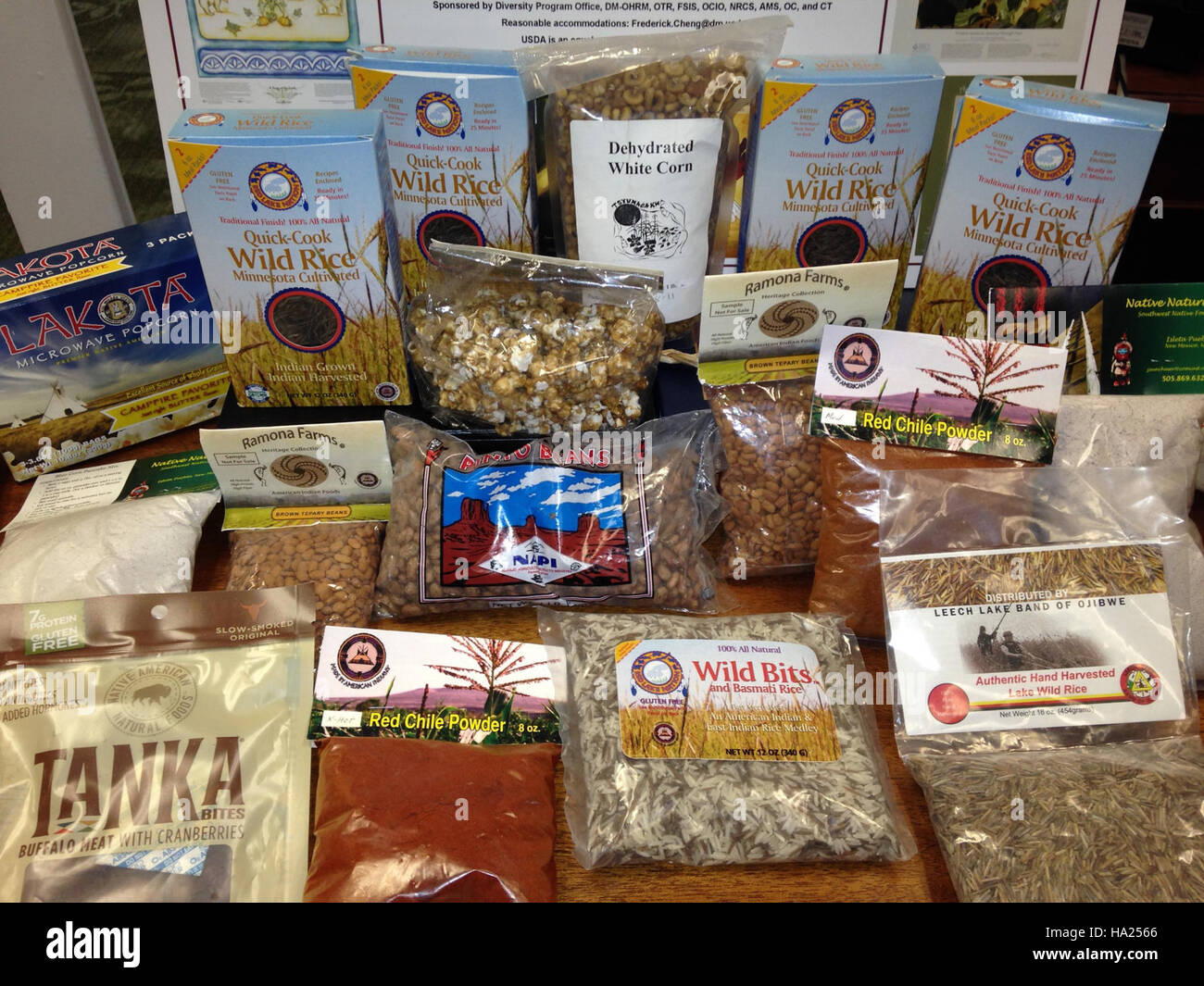 This photograph showcases food products produced by Native American ...