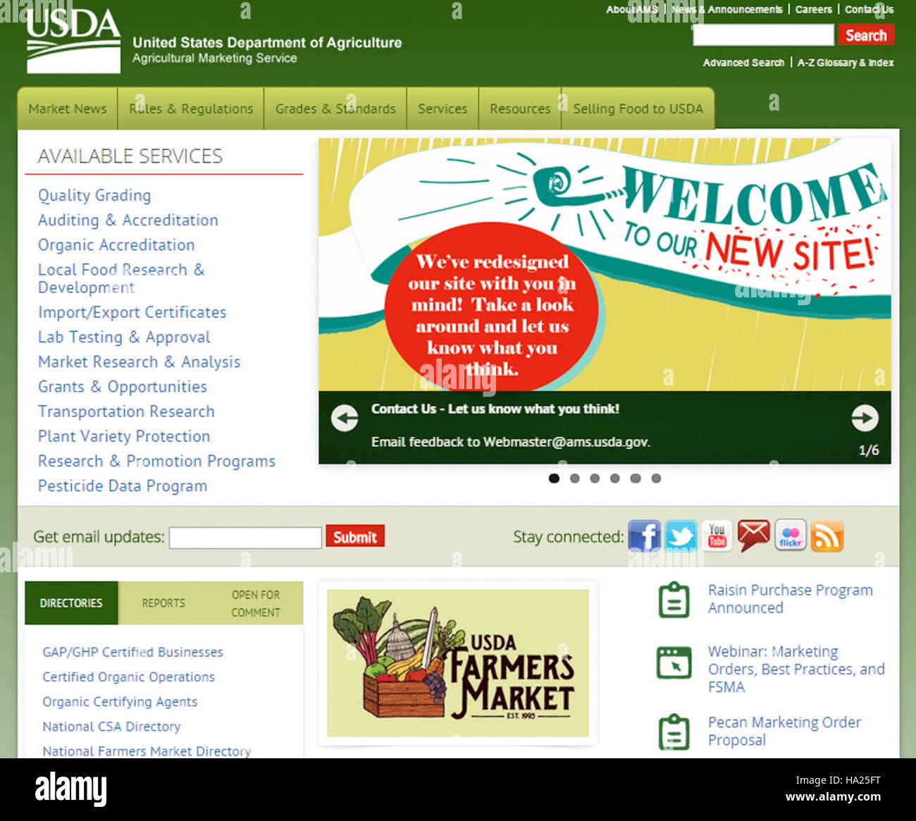 usdagov 20032726934 Screenshot of the new AMS homepage Stock Photo - Alamy