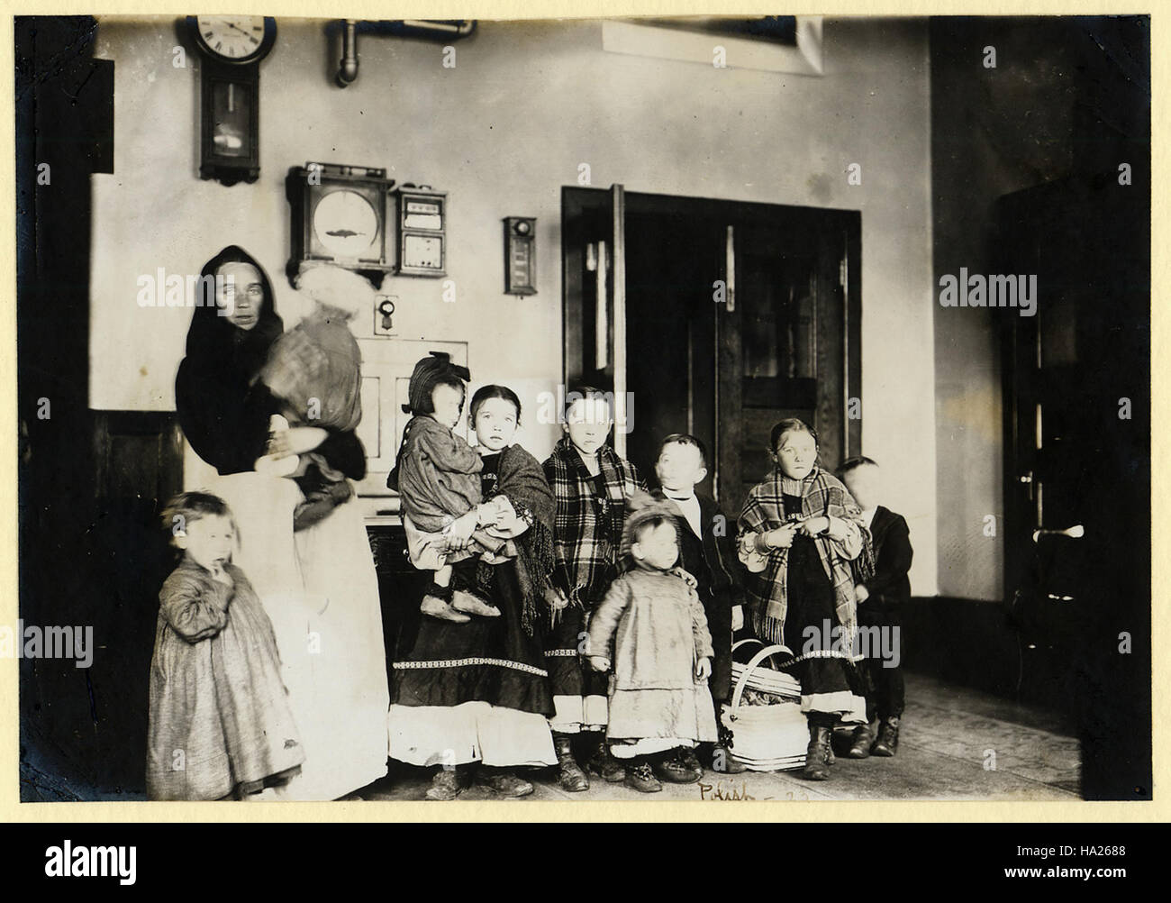A historic photograph of a Polish immigrant mother and her nine ...