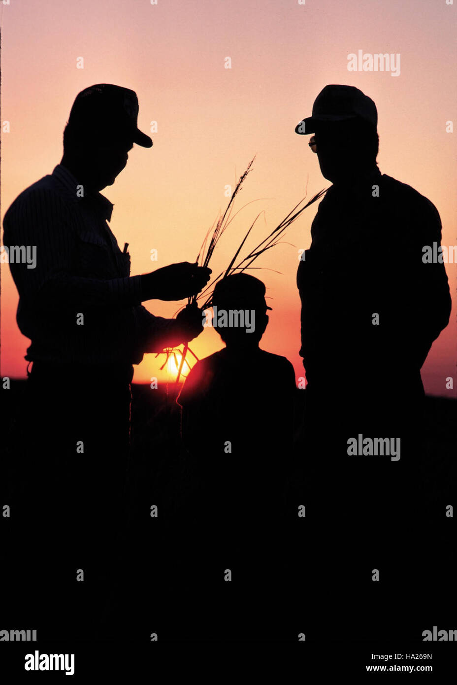 This image depicts three generations of farmers on a South Dakota farm ...