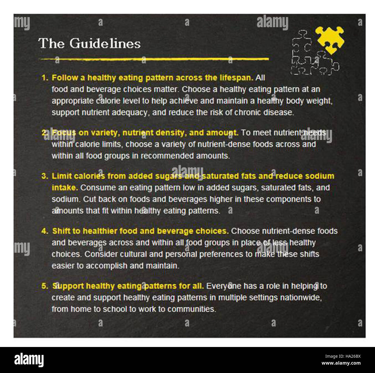 The Five Dietary Guidelines for Americans provide evidence-based ...