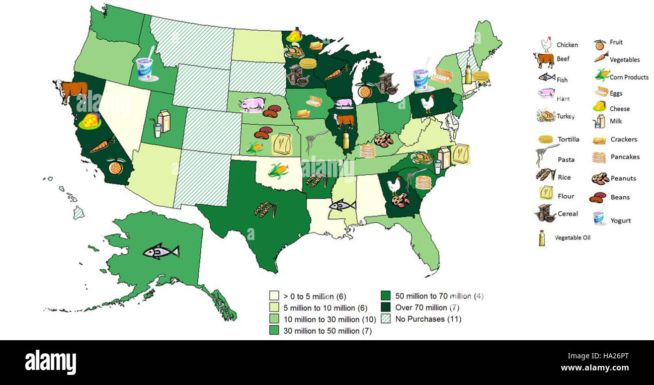 usdagov 27144694292 USDA Foods Map Stock Photo - Alamy