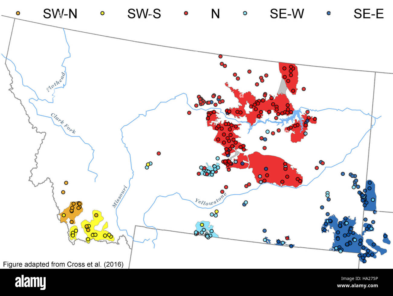 This map illustrates the distribution of sage grouse subpopulations ...