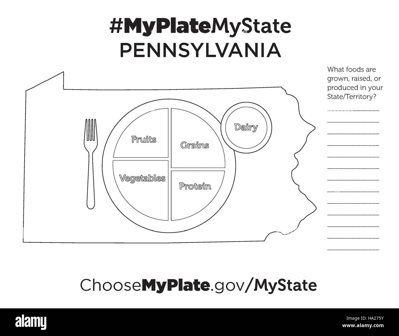 usdagov 30018045312 MyPlate, MyState Pennsylvania sample coloring sheet ...