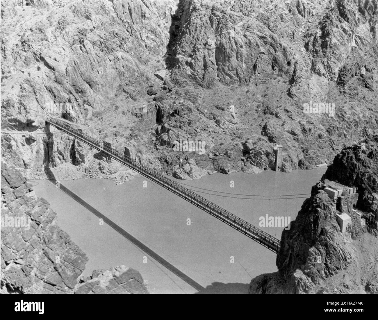 Construction colorado river bridge Black and White Stock Photos ...