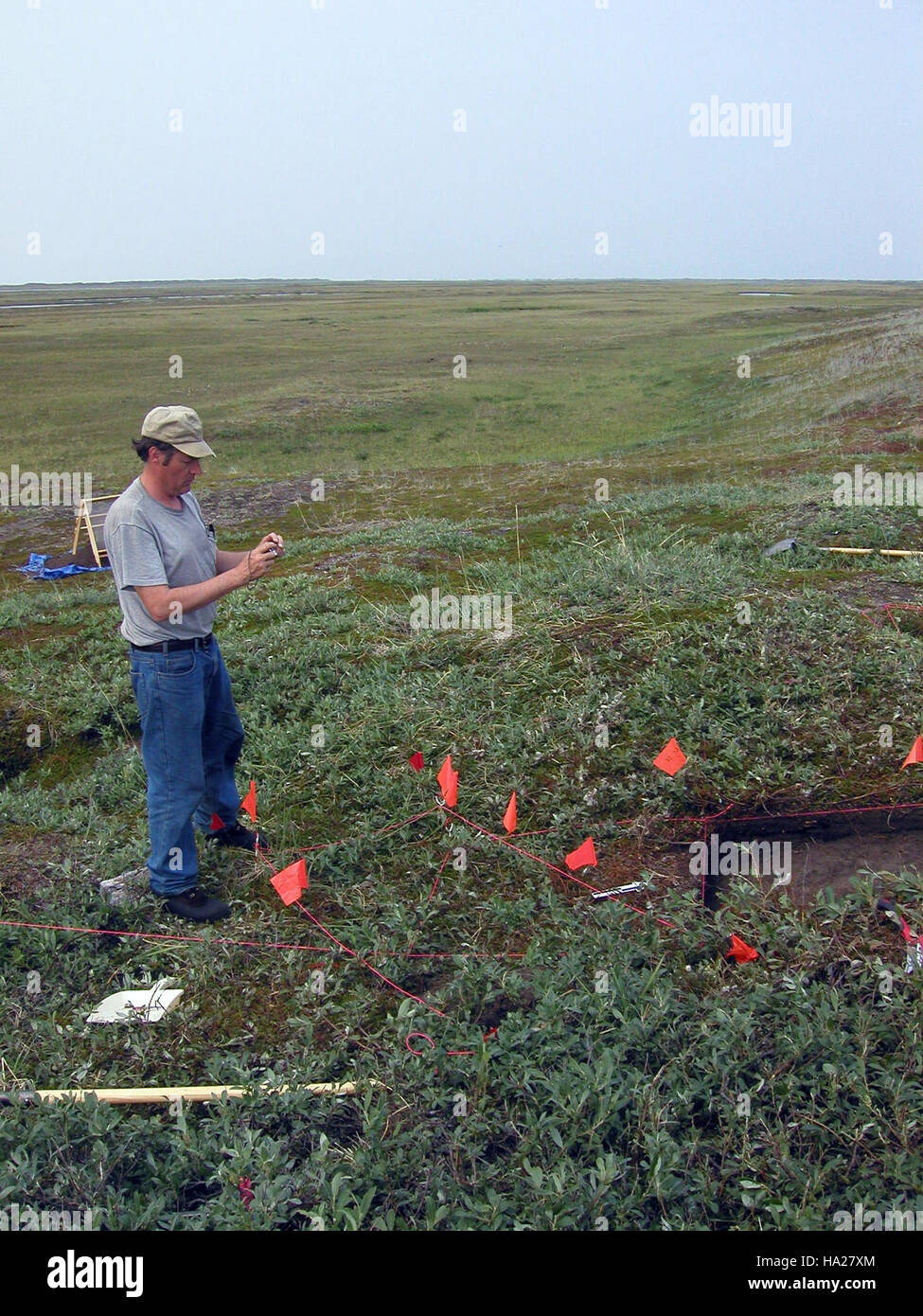 John Hoffecker, from INSTAAR-Boulder, captures an archaeological site ...