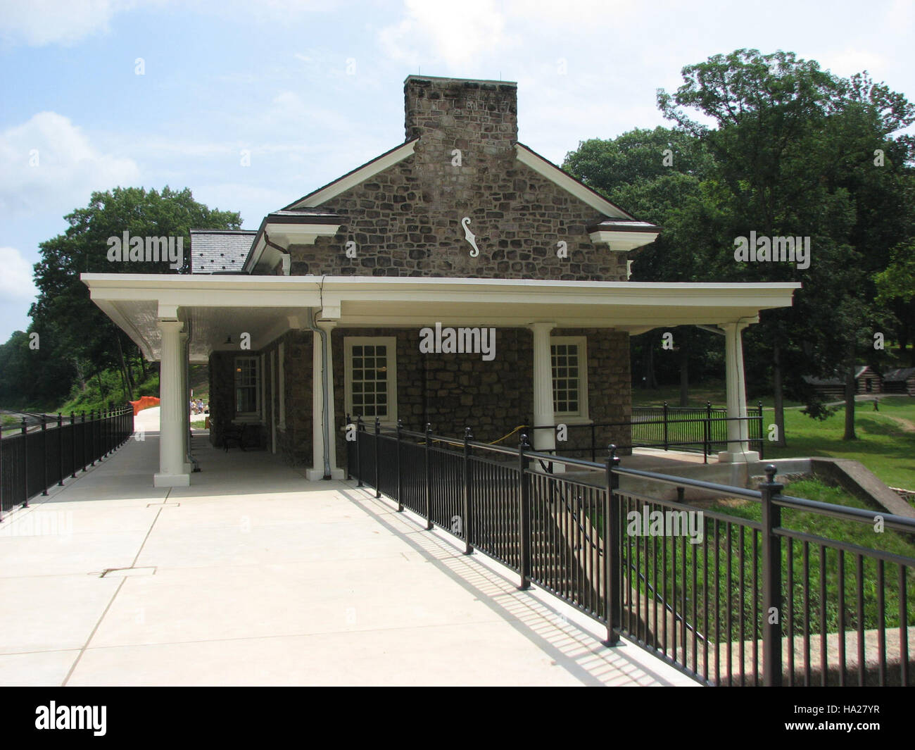 This image captures the historic train station at Valley Forge National ...