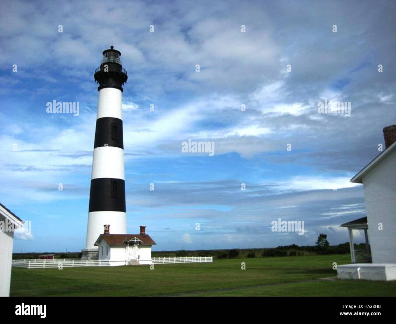 A warm summer day at the Bodie Island Lighthouse, located within the ...