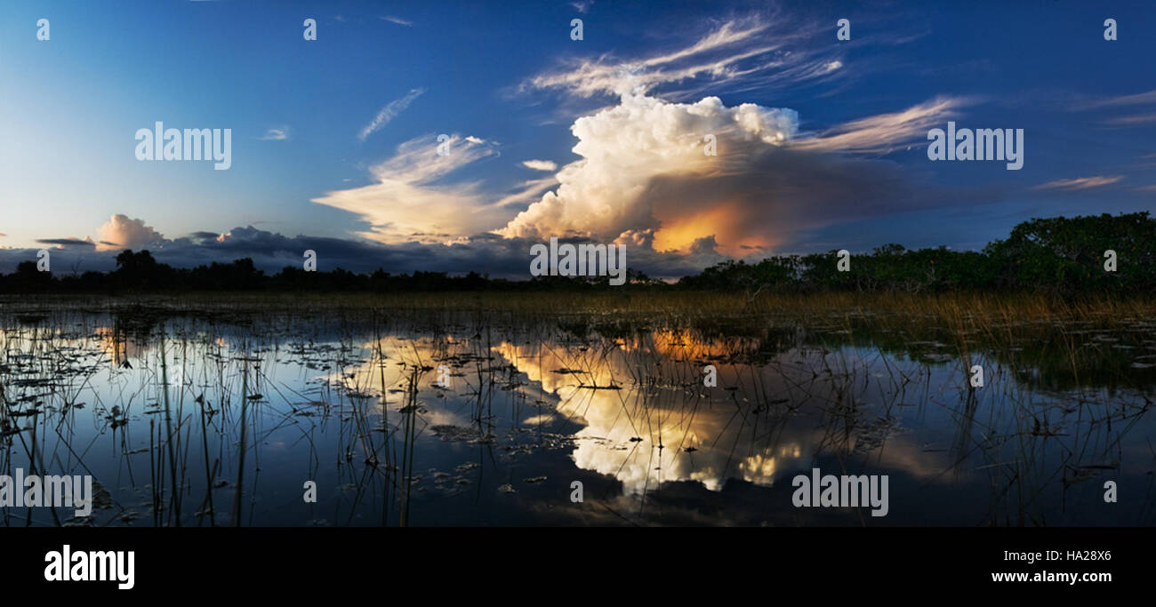 A storm moves over Everglades National Park, showcasing the park's ...