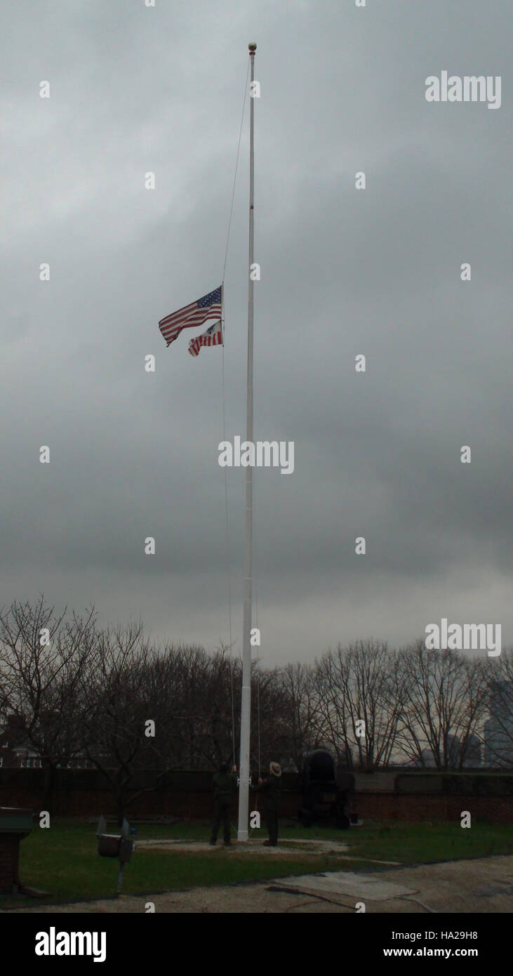 A flag-raising ceremony at Governors Island National Park symbolizes ...