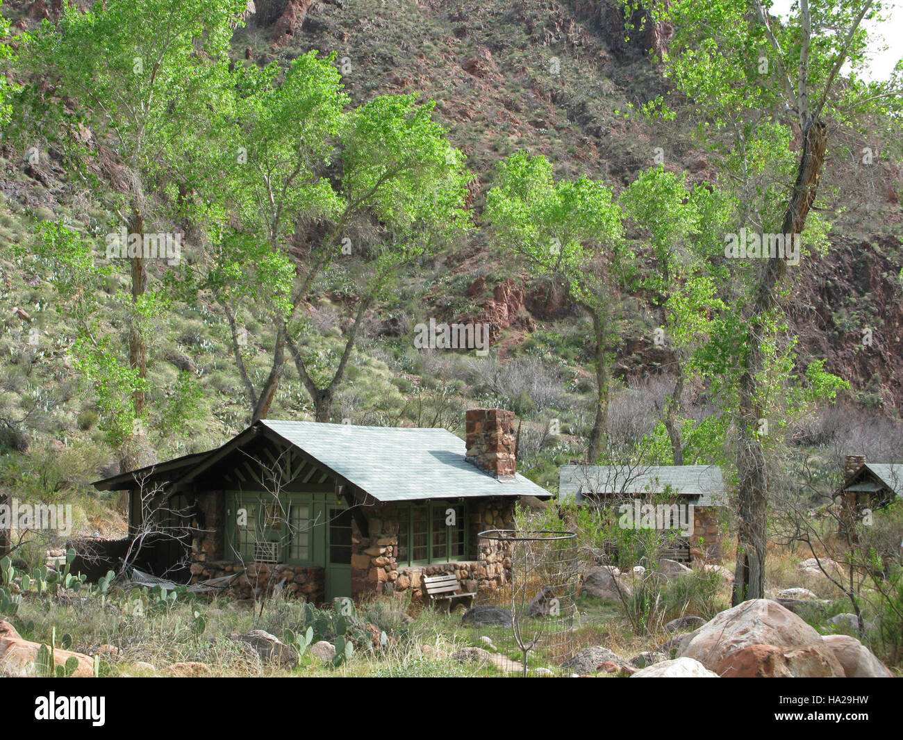 Phantom Ranch Cabins at the Grand Canyon provide lodging for visitors ...