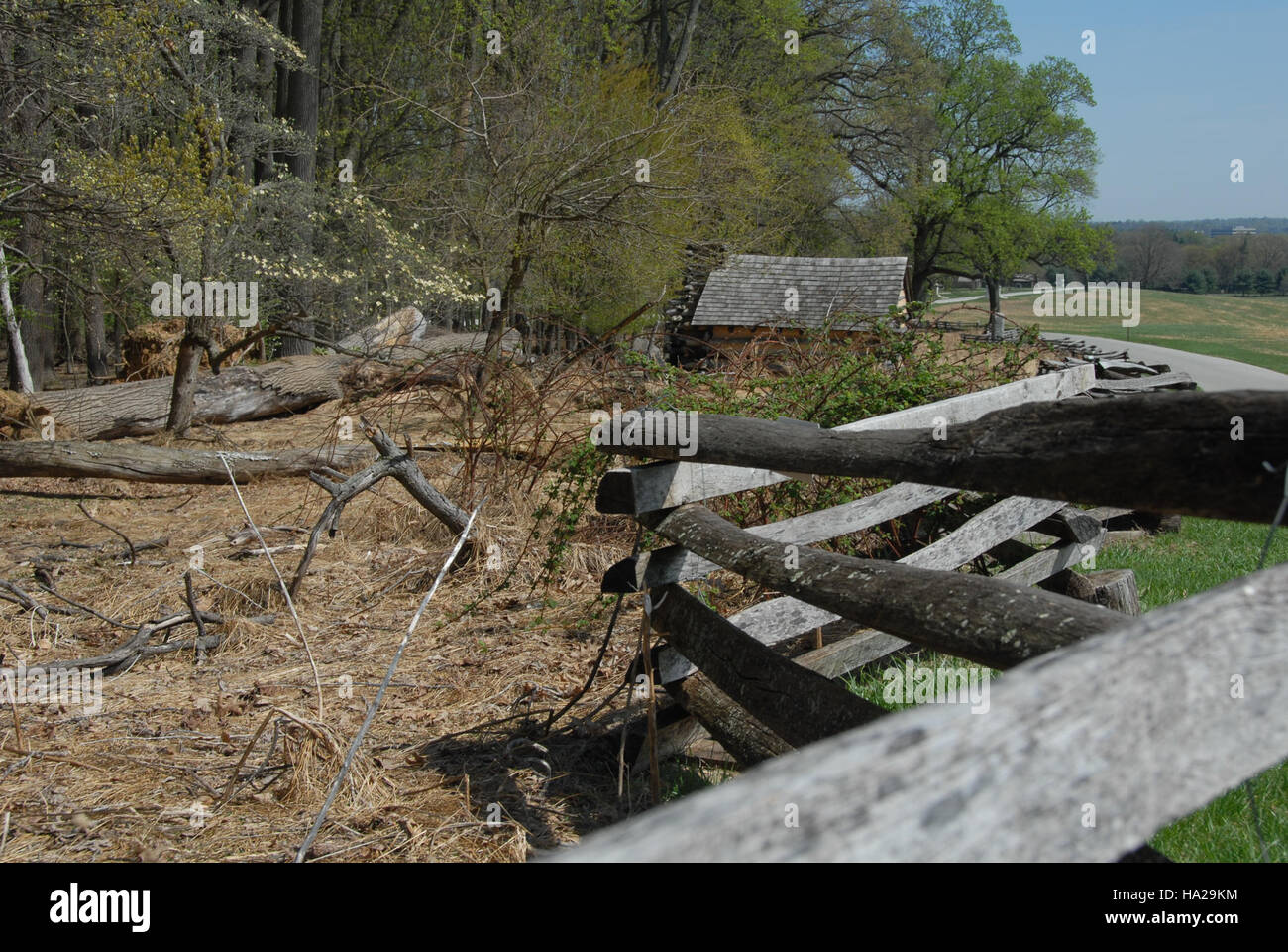 Fencing along Outer Line Drive in Valley Forge National Historical Park ...