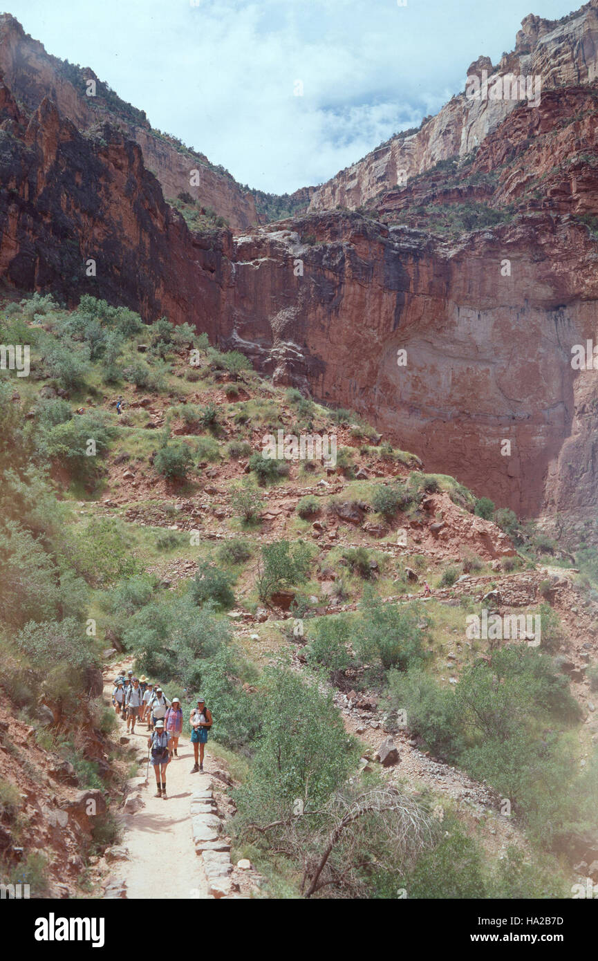 The Bright Angel Trail at the Grand Canyon offers a popular route for ...