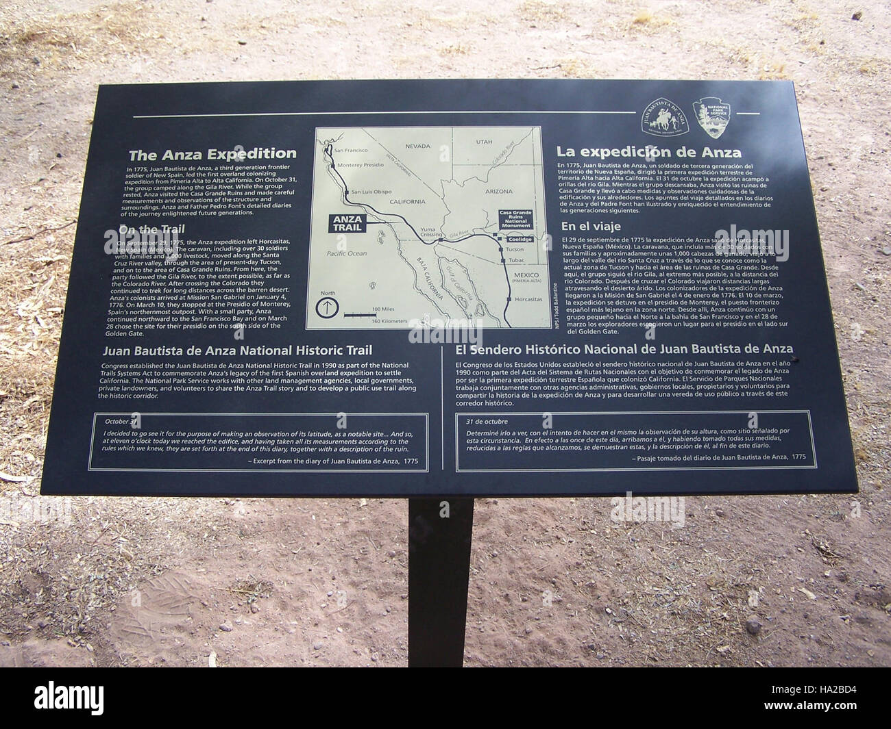 The Anza Expedition Panel CU displays a key historical site related to ...