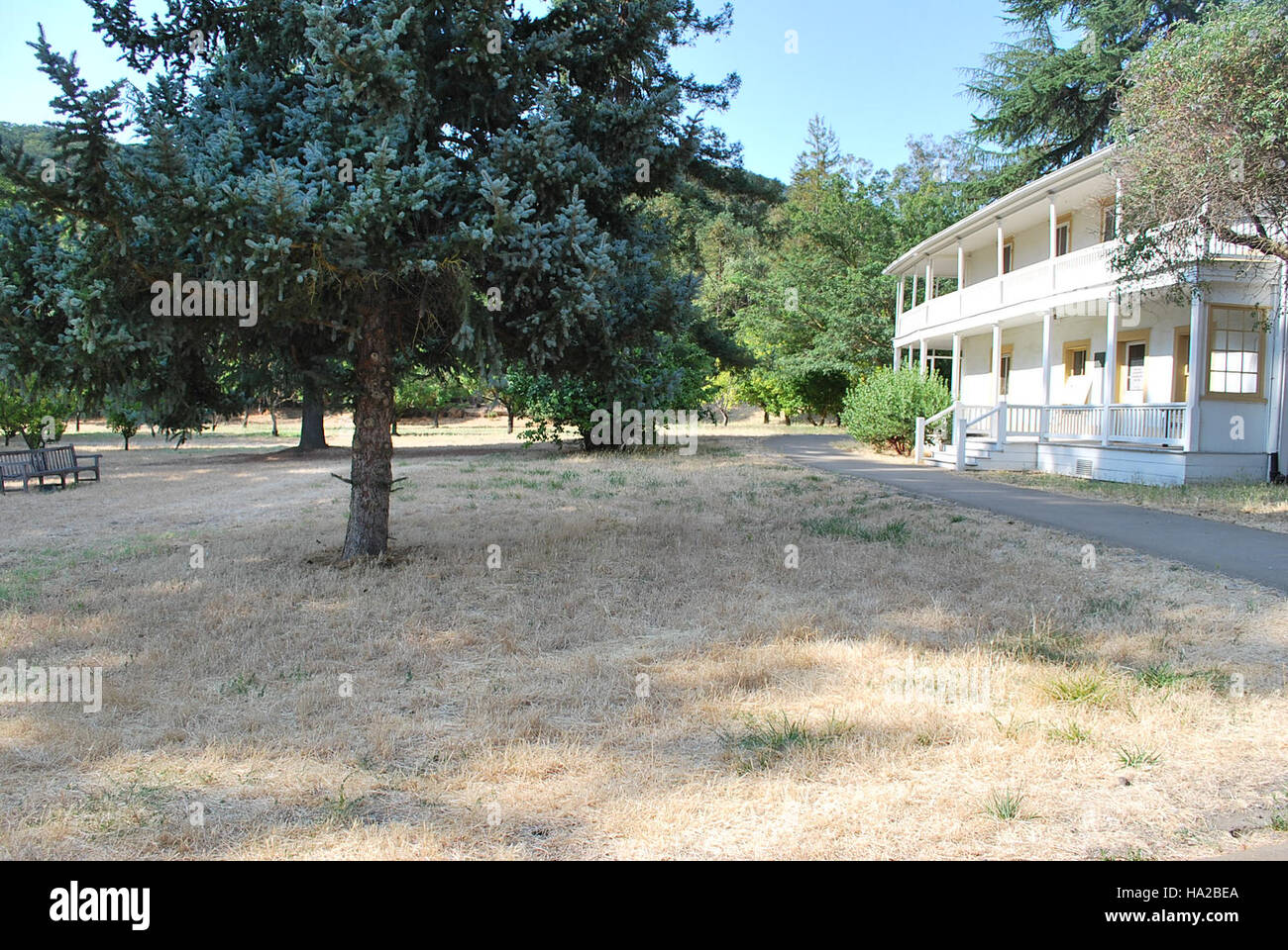 This photograph shows the orchard and house located within the Anza ...
